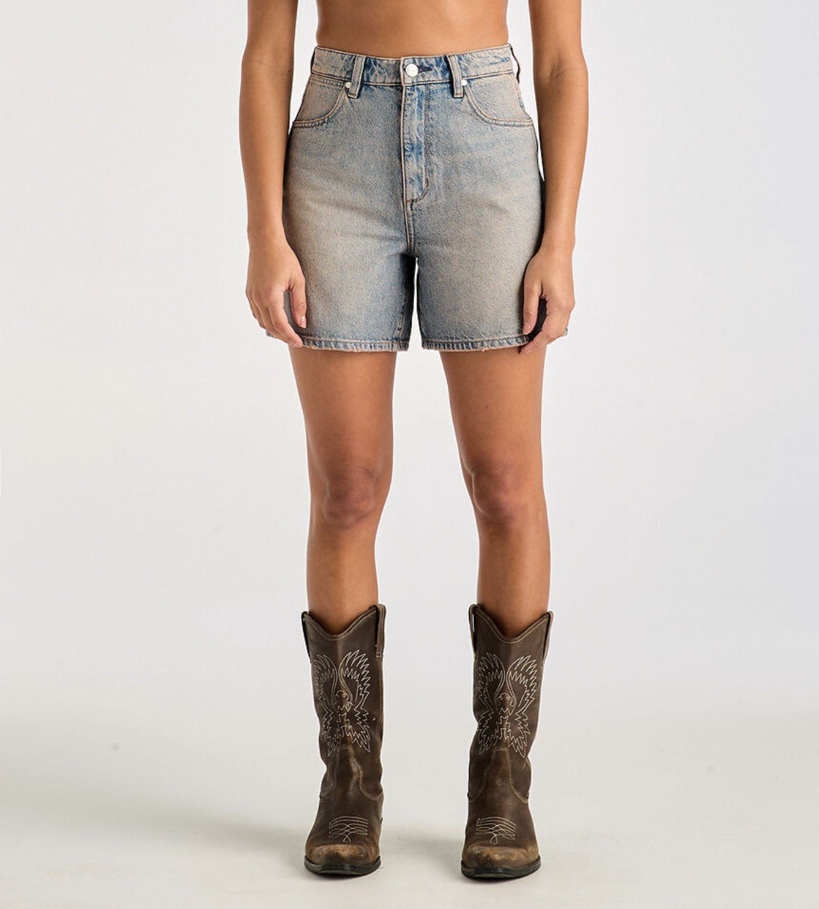 Wrangler Ladies Hi A-Line Denim Shorts Pink Salt | Shaw Street Clothing