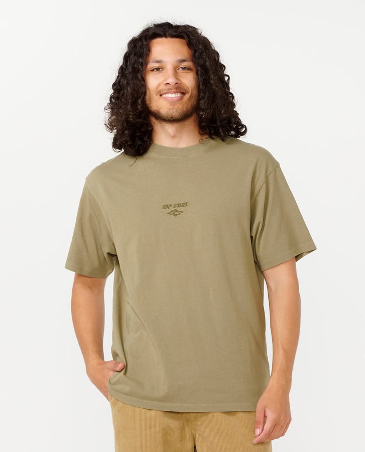 Rip Curl Fade Out Emblem Tee Washed Moss | Shaw Street Clothing