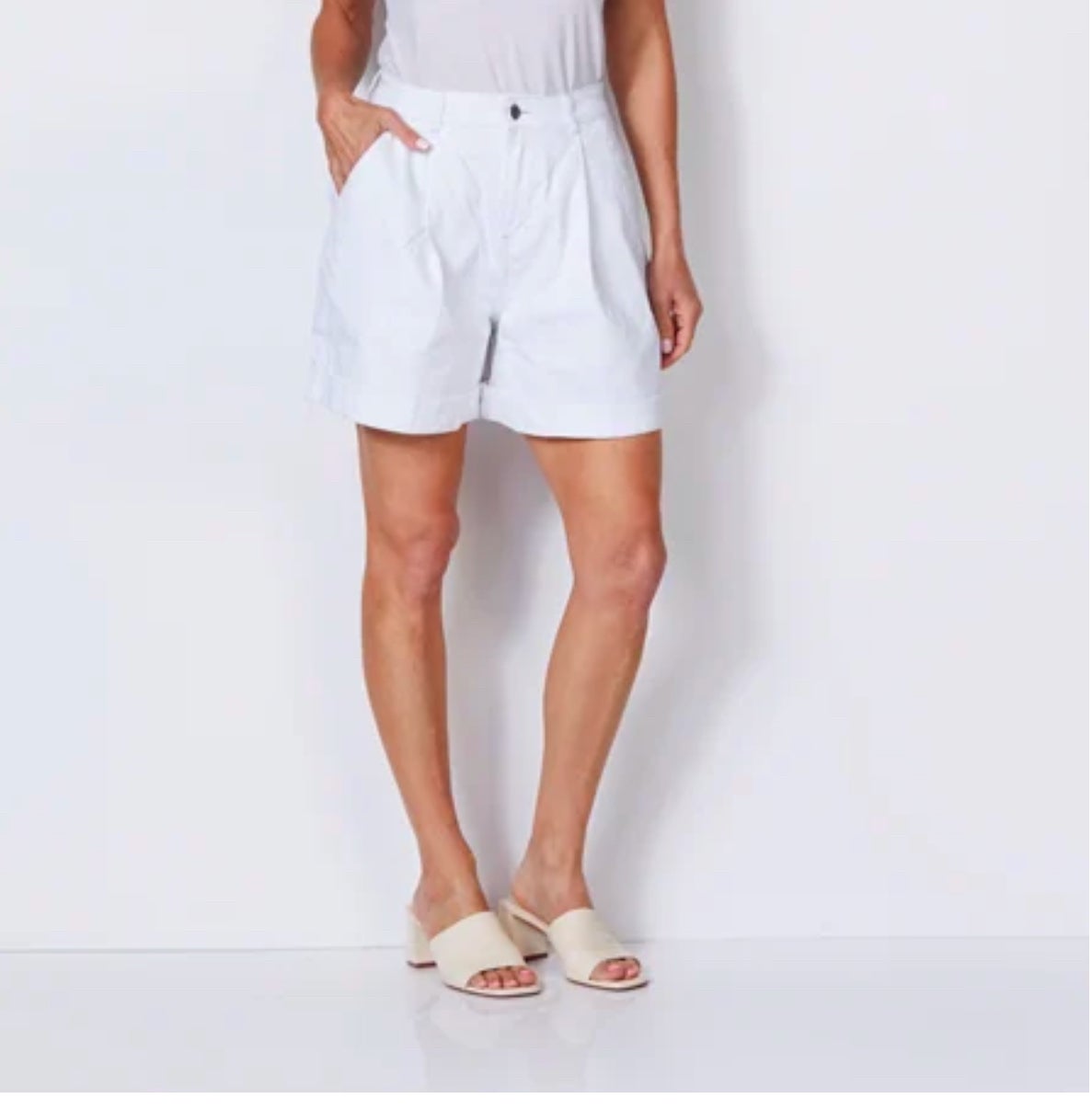 Sass Wyatt Denim Shorts White | Shaw Street Clothing